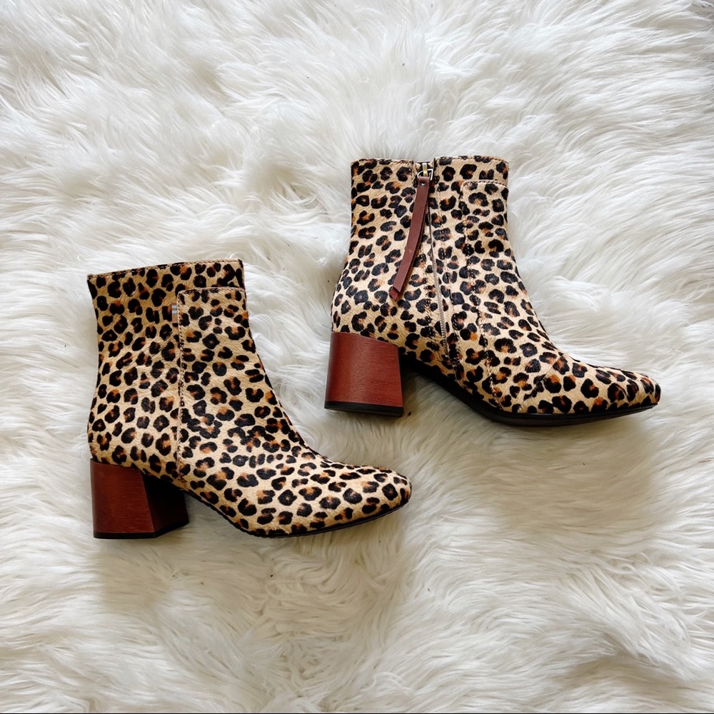 Toms Emmy Desert Tan Leopard Print Calf Hair Block He… - Gem